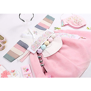Beautiful Hanbok Dress First Birthday Korean Clothing Baby Girl Dol Party Adorable Dolbok Pastel Peach