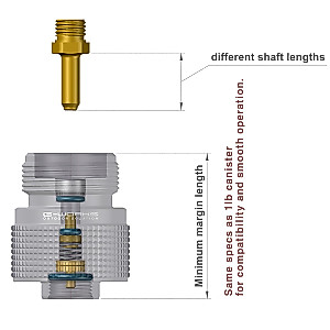 G-WORKS 1lb-SCREW Butane adapter/EPI Adapter/Lindal Valve Canister / 1lb Adapter/Gas Adapter