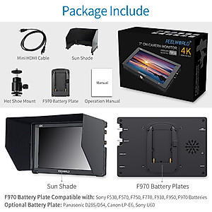 FEELWORLD FW703 7 Inch DSLR On Camera Field Monitor 3G SDI 4K HDMI Input Output Video Assist Peaking Focus IPS Full HD 1920x1200