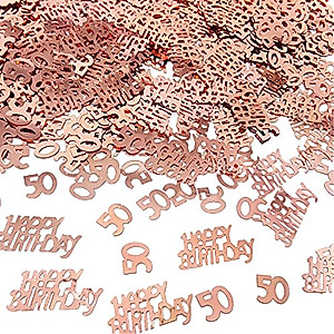 Honbay 4 Bags Glitter 50th Birthday Confetti Table Decorations Metallic Foil Number 50 Confetti 50th Happy Birthday Confetti for Birthday Anniversary Wedding Party (60g, 2Style)