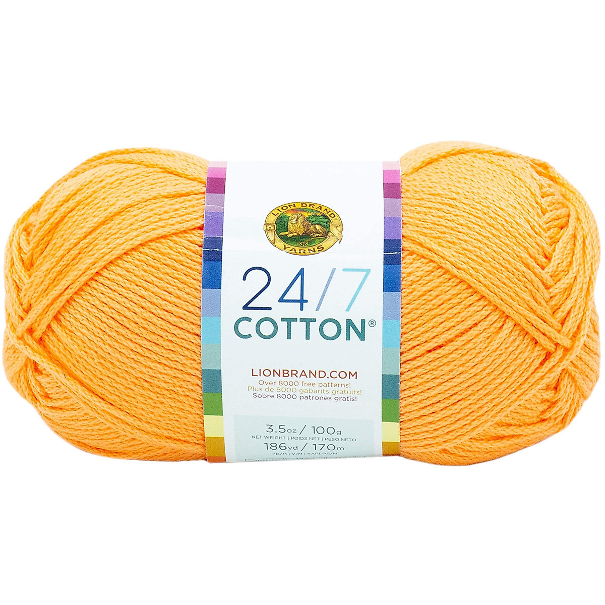 Lion Brand 24/7 Cotton Yarn Bundle - Creamsicle and White