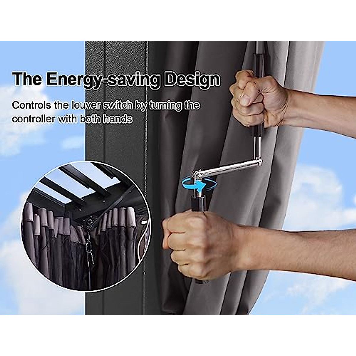 PURPLE LEAF Outdoor Louvered Pergola 10' × 13' Adjustable Metal Roof Hardtop Gazebo