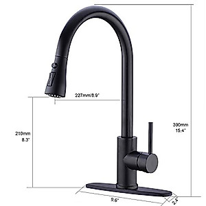 Delle Rosa Kitchen Faucet, Brushed Nickel, Single Handle, Pull-Down, 3-Way Spray Setting, Easy Installation, Lead-Free
