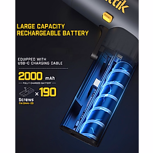 Fanttik L1 Ace 3.7V Cordless Screwdriver, Electric Screwdriver Kit with EVA Storage Bag, 6 Settings Torque Knob, HD Display, 2000mAh, LED Light, 1/4''Hex, Repair Tool for Desktop/Furniture