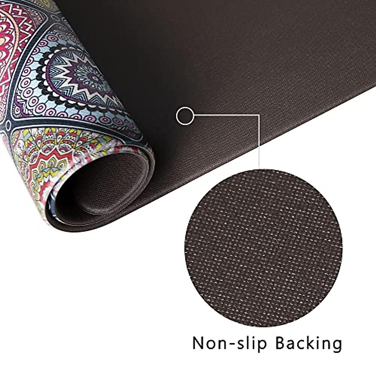 QiyI Anti Fatigue Kitchen Mat 1 Piece Boho Kitchen Rug Waterproof Oil Proof Runner Rug Floral Medallion Laundry Comfort Standing Mat Cushioned Area Doormat 17" W x 29" L - Ethnic Traditional Pattern