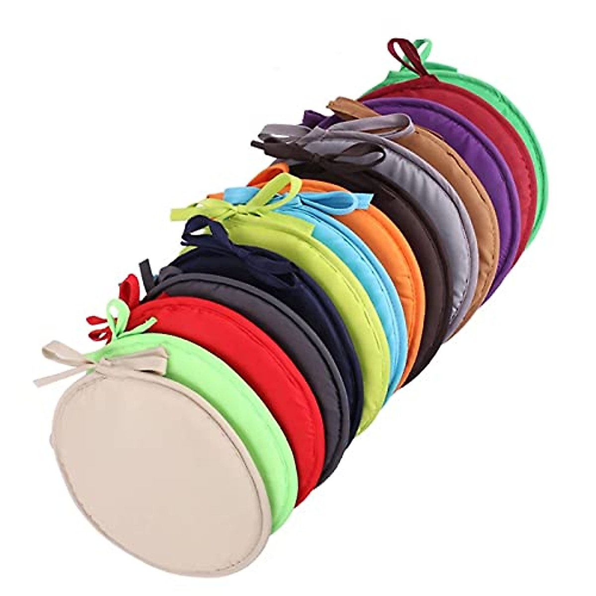 LUYAJYI Round Stool Chair Cushions, Lace Up Bistro Bar Seat Pad Non-Slip Outdoor Bistro Seat Cushions for Home Office Garden Garden Chair Decoration (Purple, 12 inch Diameter)