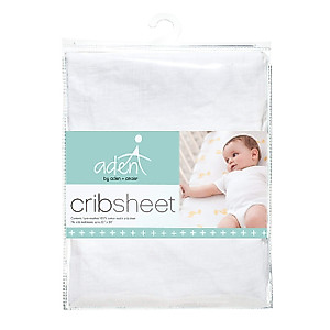 HALO DreamWeave Breathable Mesh Baby Crib Mattress and Aden + Anais Essentials Crib Sheets, White & Briar Rose