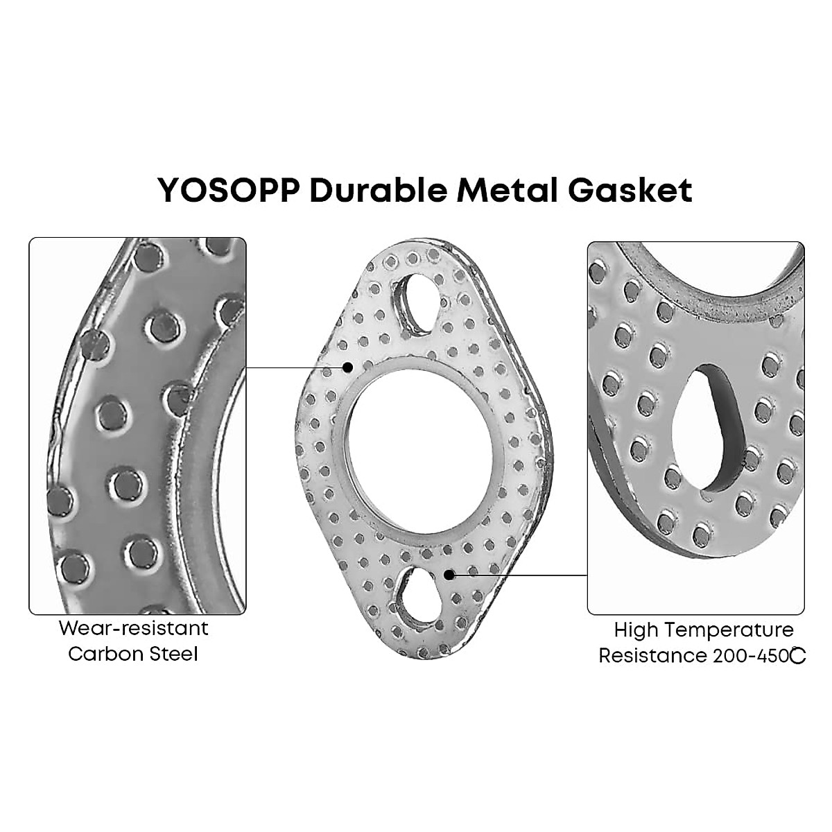 YOSOPP GY6 Exhaust Bolt Nuts Gasket for 50cc 70cc 90cc 110cc 125cc 150cc Scooters ATVs GMB139 Engine Moped Quad 4 Wheeler Dune Buggy Go Karts Taotao Sunl Coolster Jonway Roketa Sandrail (Black)