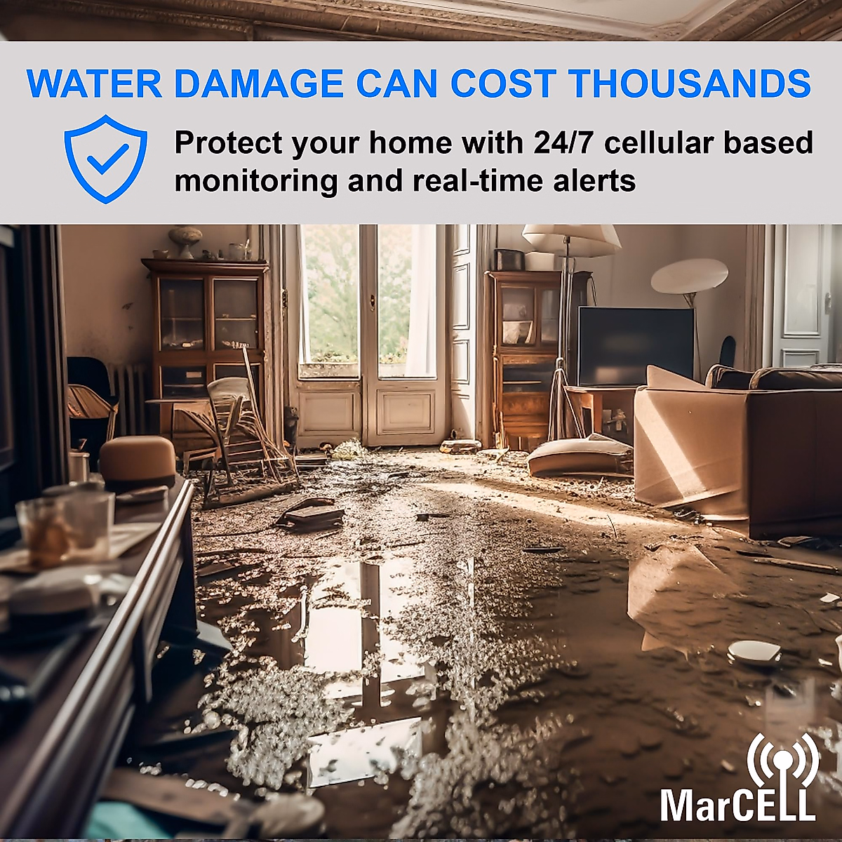 MarCELL Cellular Temperature, Humidity & Power Monitor (Verizon) - Made in The USA - RVs, Pet Safety Monitoring, Second Home Monitoring, Greenhouse Monitoring,- 24/7 Monitoring & Instant Alerts