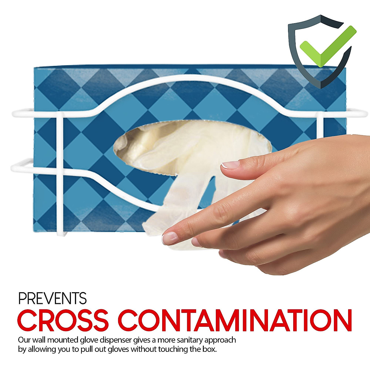 Stock Your Home (White) Metal Single Gloves Dispenser, Tissue Box Shelf, Glove Box Holder Wall Mount, for Kitchen, Cleaning Closet, Lab, Exam, Office