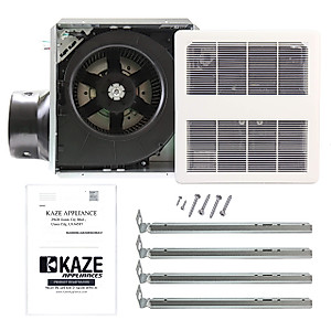 KAZE APPLIANCE SEP150 | 150 CFM | 0.5 Sone Ultra Quiet | Energy Star-Certified Energy-Saving Bathroom Exhaust Ventilation Fan