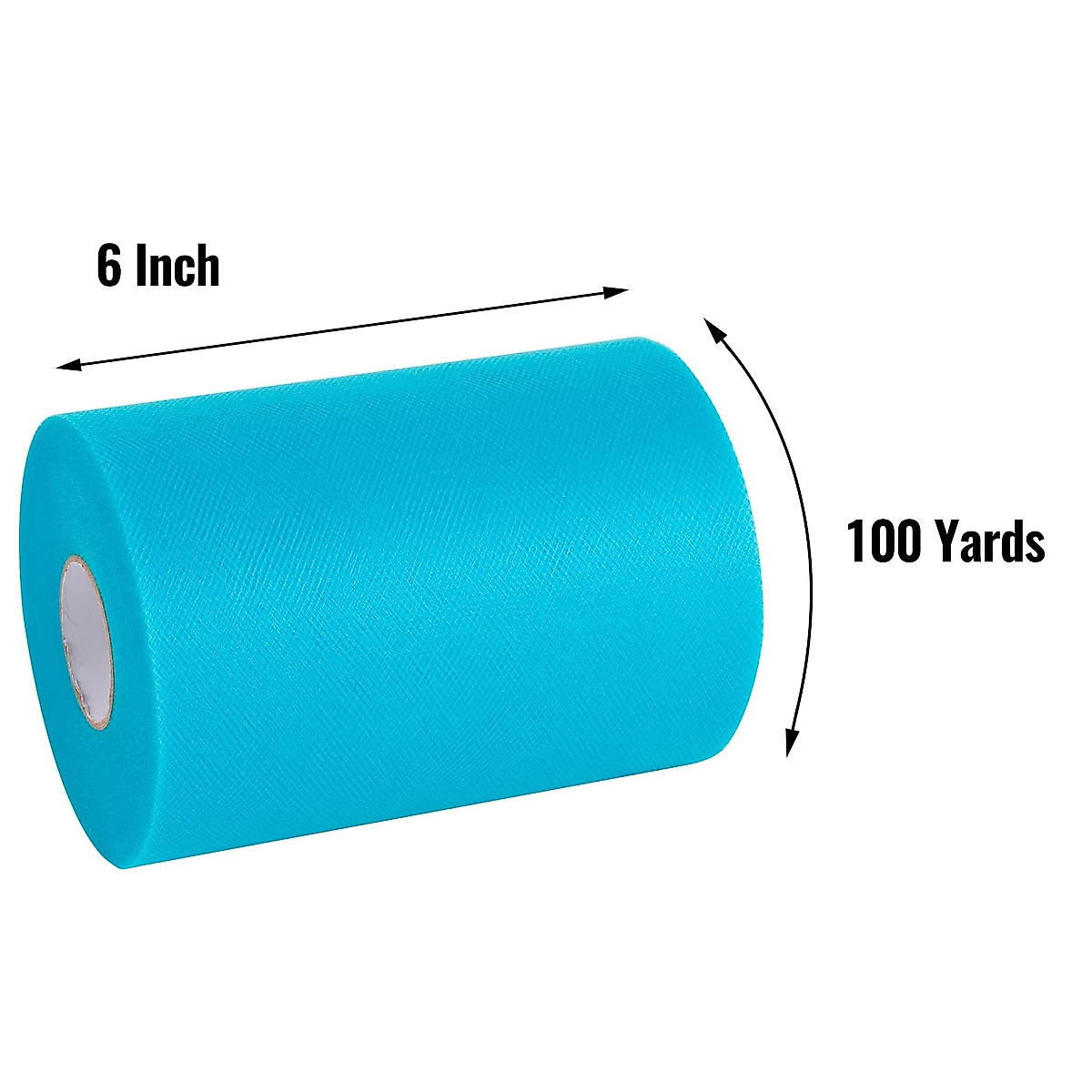 Joycrosso Tulle Fabric Rolls 6 Inch 100 Yards (300 feet) Organza Tulle Polyester Netting Spool for Wedding Decorations Gift Baby shower Crafts DIY Tutu Skirt-Soft & Drape (Turquoise)