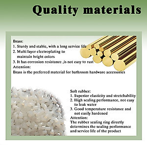 Freestanding Tub Drain (Brass), Pop-Up Bathtub Drain Kit, Detachable Drain Cover That Can Be Filtered, Easy to Clean, Suitable for Freestanding Bathtub Drain Kit, with Replaceable Pop-Up Bolt (Gold)