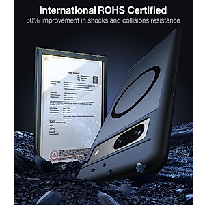 TORRAS Magnetic Guardian Designed for Google Pixel 7a Case [Military Grade Drop Tested] [Compatible with MagSafe] Slim Translucent Matte Case for Google Pixel 7a Phone Case (6.7"), Black Obsidian