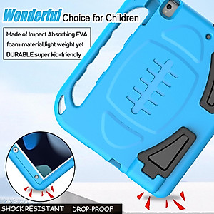 LTROP Kids Case for iPad 9th / 8th / 7th Generation 10.2-inch (2021/2020/ 2019), Shockproof iPad 10.2” Case with Built-in Screen Protector, Blue