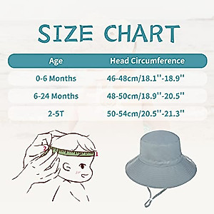 Baby Sun Hat Toddler Summer UPF 50+ Sun Protection Baby Boy Hats Beach Hats Wide Brim Bucket for Baby Girl Adjustable Kid Cap A 2 Pack Navy & Gray 0-6 Months