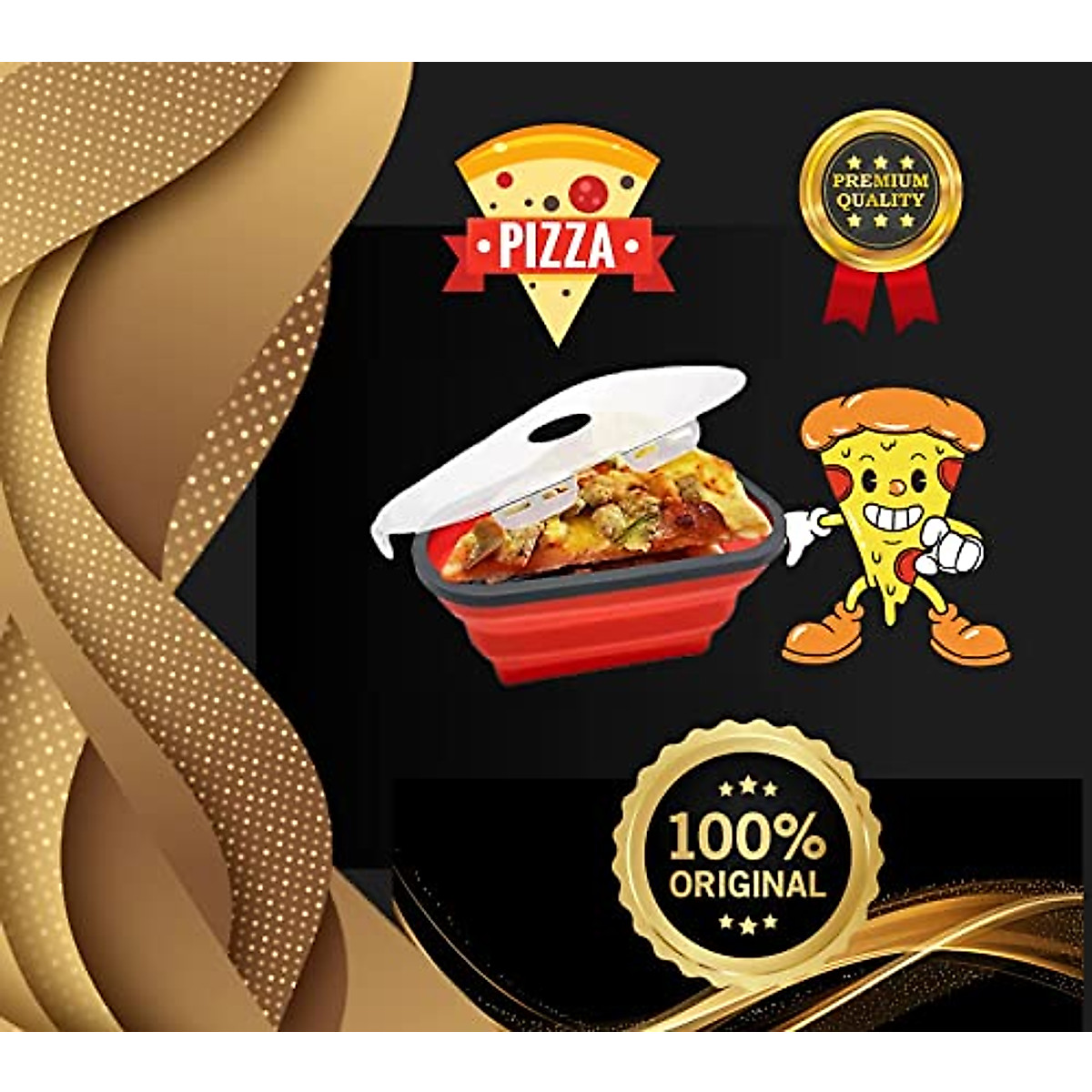 Pizza Storage Container with 5 Microwavable Serving Trays BeinCart
