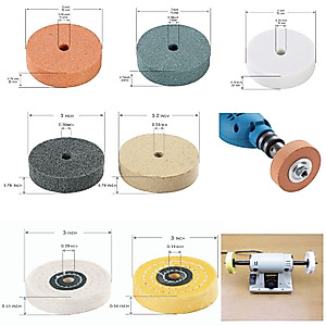 Amacupid Buffing Wheel Kits 3 inch (7 Pieces). for Mini Bench Grinder Electric Dril. Sharpening Knives Rust Removal Polishing.for Home DIY Grinding Polishing. Valentine Father's Day Gifts