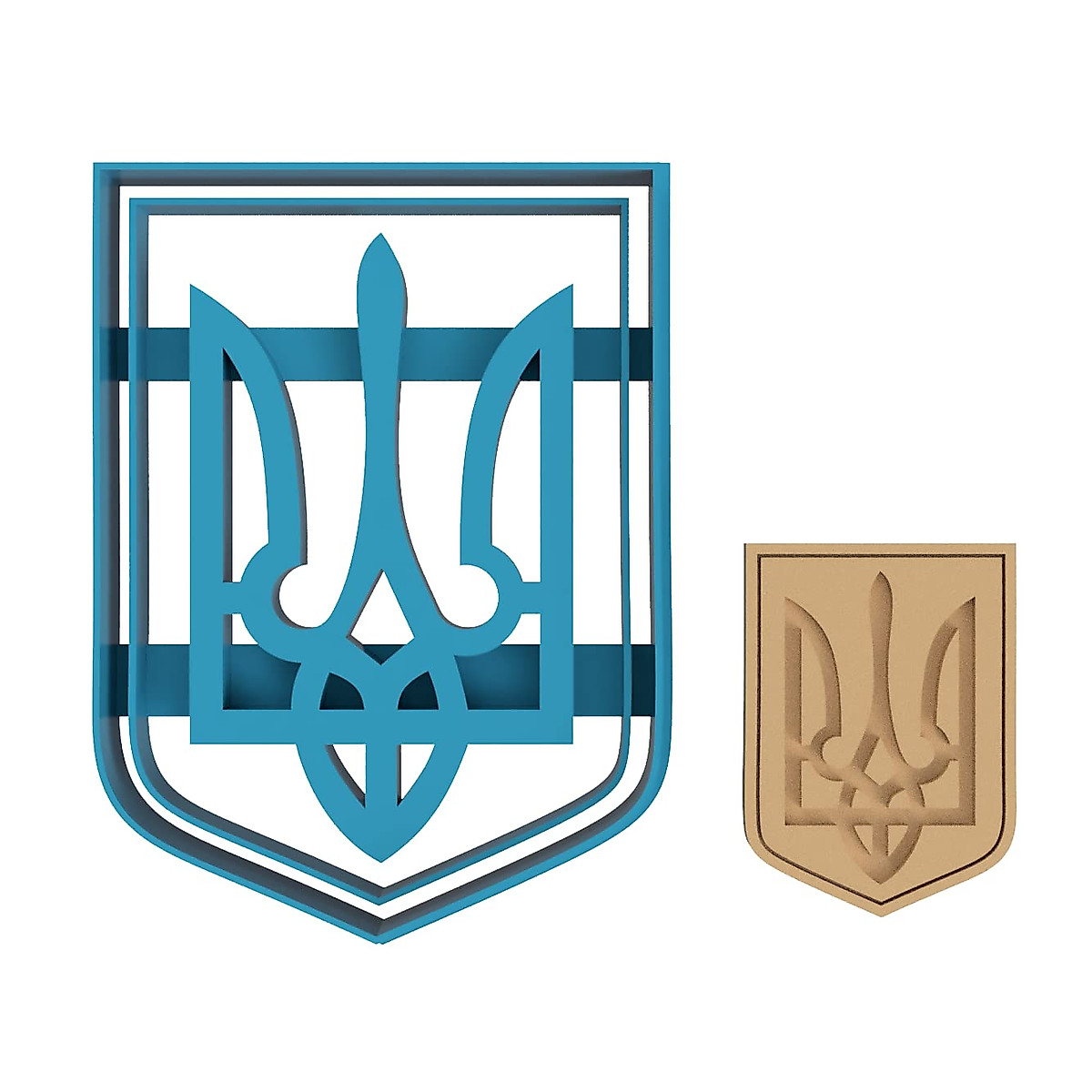 Ukraine Trident Emblem - Cookie Cutter/Sugar Cookie/Fondant/Clay (1024)