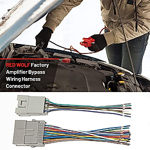 RED WOLF Factory Amplifier Bypass Wiring Harness Connector Adapter Replacement for GMC Yukon Chevy Tahoe Suburban Cadillac Escalade Hummer H2 1998-2009 for Bose AMP Wire Cable Adaptor Plug
