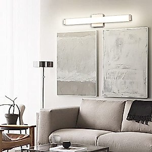 YHTlaeh Bathroom Vanity Light Brushed Brass Square Led 24 inch 14W 5 CCT Adjustable Color Temperature Wall Bar Lighting Fixtures Over Mirror