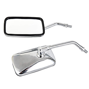 10 mm Bolt Chrome Motorcycle Universal Handlebar Rear view Side Mirrors for Harley Kawasaki Suzuki Aprilia Street Bike Cruiser Scooter Mirror SIZE:125mm X 70mm
