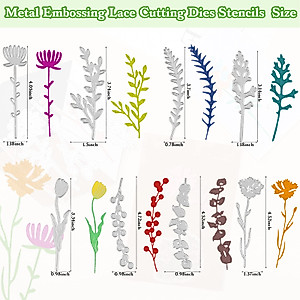 24 Pieces Flower Metal Cutting Dies Wildflowers Cutting Die Flower Leaves Embossing Stencils for Card Making Thanksgiving Christmas Craft Mold for Crafts Scrapbook Album Paper Card Decoration
