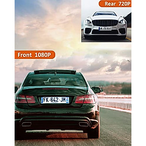 GMAIPOP Dash Cam Front and Rear, 1080P Dash Camera for Cars with SD Card, Dual Dashcams 3" IPS Screen, Dashboard Camera Recorder 170° Wide Angle,Accident Lock,Night Version,Motion Detection