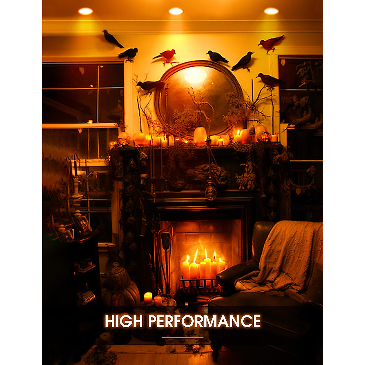 LOHAS Orange Flood Light Bulbs, PAR38 LED Flood Light Outdoor 100W Equivalent, 15 Watt Colored Porch Light Bulb, E26 Base Ideal for Home Lighting, Holiday, Party Decoration, 2 Pack