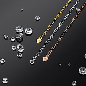 Amberta Women's 925 Sterling Silver Heart Bracelet: Silver