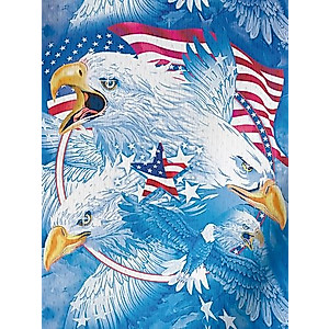 PAGYMO Golf Shirts for Men Hawaiian Funny Crazy Print Mens Polo Shirt Eagle Flag Shirt, X-Large, Aop-polo-69379