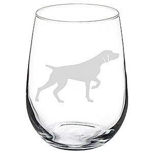 Wine Glass Goblet German Shorthaired Pointer (17 oz Stemless)