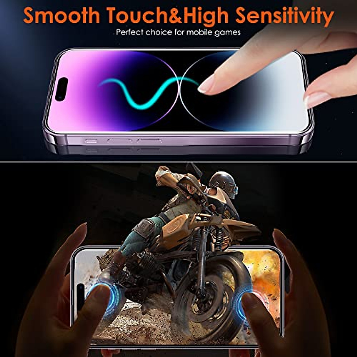 JDHDL [2+2 Pack Hydrogel Film Screen Protector for iPhone 14 Pro Max (NOT Glass) with Tempered Glass Camera Lens Protector, Soft TPU Transparent Protective Screen Protector Film(6.7")