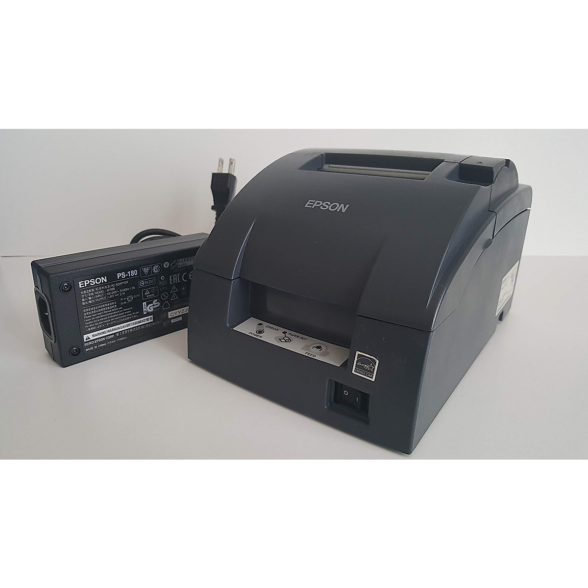 Epson C31C514767 Epson, TM-U220B, Dot Matrix Receipt Printer, Ethernet (E04), Epson Dark Gray, Auto Cutter, Power Supply Included Replaces C31C514667 (Renewed)