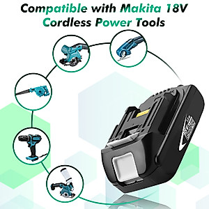 2Packs 18 Volt 3.0Ah BL1830B Lithium-ion Replacement Battery Compatible with Makita 18V Battery BL1815 BL1815N BL1820 BL1820B BL1830 BL1840 BL1840B BL1850 BL1840B BL1860 BL1840B Cordless Tools(Black)