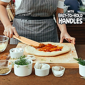 Spurtle Set Bamboo Spurtles Kitchen Tools - Spurtle Wooden cooking Utensils set - Nonstick wooden Cooking Utensils- Wooden Spurtle Set 5 spatula with Utensil holder-Stir, Scrape, Smash.