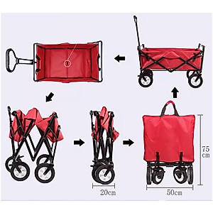 Garden Wagon Folding Wagon Utility Wagon Outdoor Shopping Cart Folding Shopping Trolley Luggage Cart On Wheels Grocery Cart Utility Cart Collapsible W