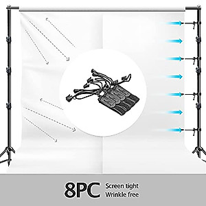 LimoStudio 10 x 9.6 feet Large and Heavy Duty Backdrop Stand with Elastic String Clip, Crossbar Ring Clip, Spring Clamp, Background Support System Kit for Photography, Events, AGG3002