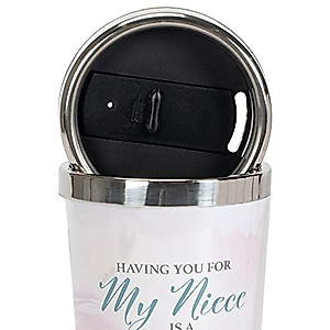 Elanze Designs Niece You are Loved 16 Oz Stainless Steel Travel Mug with Lid