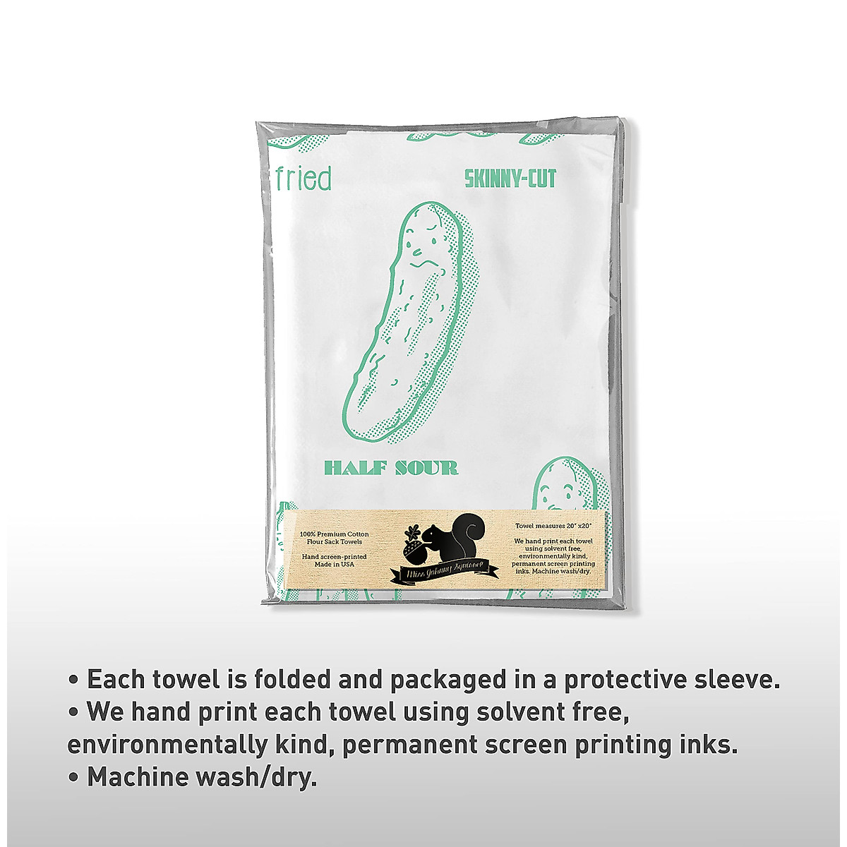 Funny Pickle Kitchen Tea Towel, Flour Sack Dishcloth, Kitchen Gift for Foodie, Food Lovers, Homestead Country Cottage