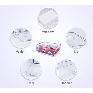 GREENTEC Pull Out Freezer Drawer, Stackable Refrigerator Organizer Drawer, Organizing Bin, Clear Storage Container for Food, Kitchen, Closet, BPA Free, XL