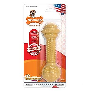 Nylabone Barbell Power Chew Durable Dog Toy Medium up to 35 lbs.