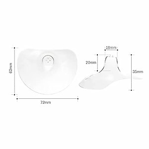 haakaa Nippleshield Silicone Nipple Shields for Breastfeeding with Carry Case Ultra-Thin Super-Soft (18mm, 2pk)