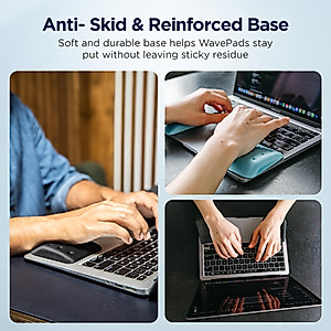 WavePads by PostureUp – Original Two Pack Adjustable Wrist Rests for Laptop and Keyboard Ergonomic Memory Foam Laptop Wrist Pads for Wrist Pain & Carpal Tunnel Relief, Memory Foam Wrist Support Pad