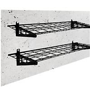 Sylvan Modular Garage Wall Shelves for Storage DIY Wall Mount Shelf with Garage Shelving Wall Mounted Kit Sturdy Garage Wall Shelving and Wall Mount Shelf Construction (Two 1'x4' Kits)