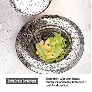 Zerodeko 4pcs Kitchen Sink Drain Strainer Stainless Steel Drain Filter Strainer with Lid Anti Clogging Mesh Drain Strainer Drain Cover for Most Bathrooms