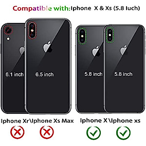 Diverbox iPhone X/XS Waterproof Case - Full Body Shockproof Cover with Built-in Screen Protector, 5.8 Inch (Black/Clear)