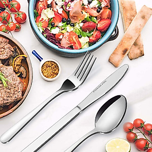 Bestdin Silverware Set for 8, 40-Piece Spoons and Forks Set, Food-Grade Cutlery Set, Stainless Steel Forks and Spoons Silverware Set, Flatware sets Includes Knife/Fork/Spoon, Dishwasher Safe.