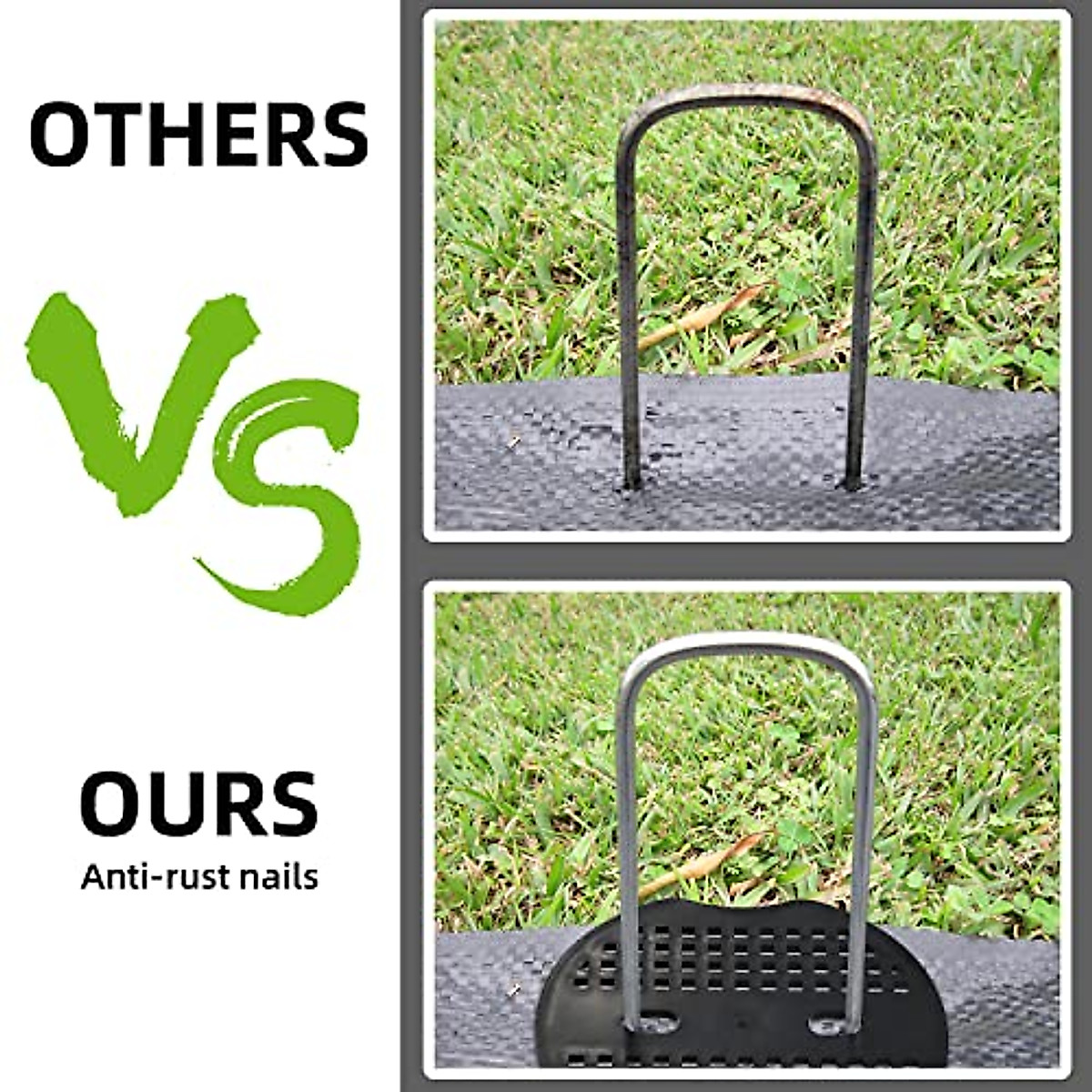 40 Pack 6 Inch Landscape Staples & 40pcs Fixing Gasket Sets, Garden Stakes Galvanized Steel Fabric Pins Heavy-Duty U Shape Sod Turf Pins for Ground Weed Fabric Barrier, Orchard, Yard, Tents