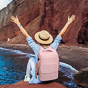 Hanples Large Travel Laptop Backpack for Women, Carry On Backpack, Hiking Backpack, Waterproof Durable Business Backpack with USB Charging Port, College Computer Bag, Fits 16 Inch Laptop